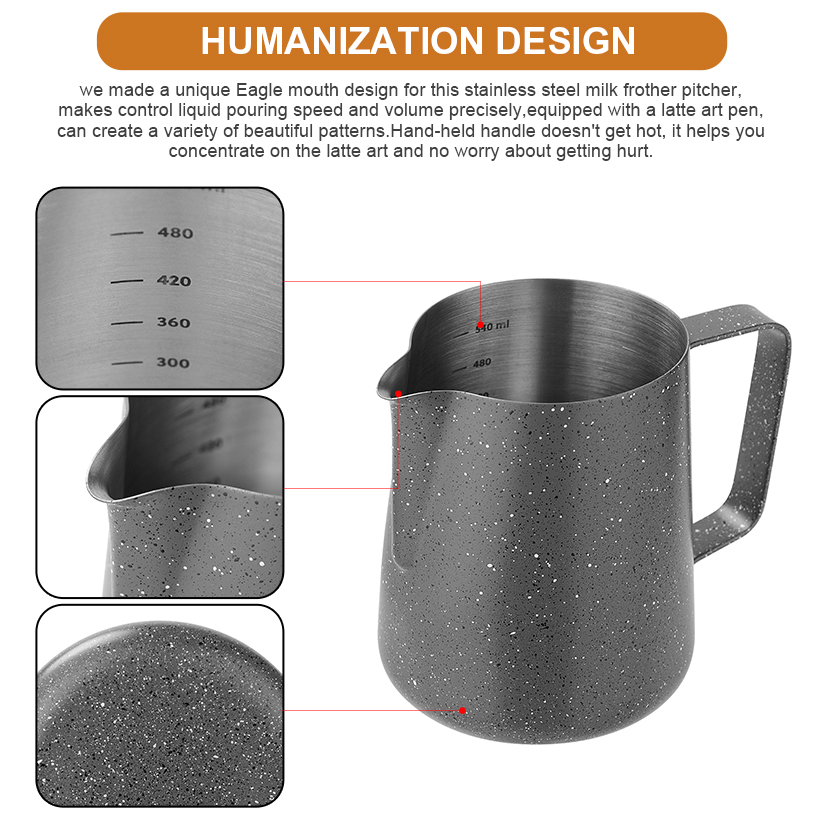 Stainless steel milk jug with Latte Art Pen - LIVINGbasics®