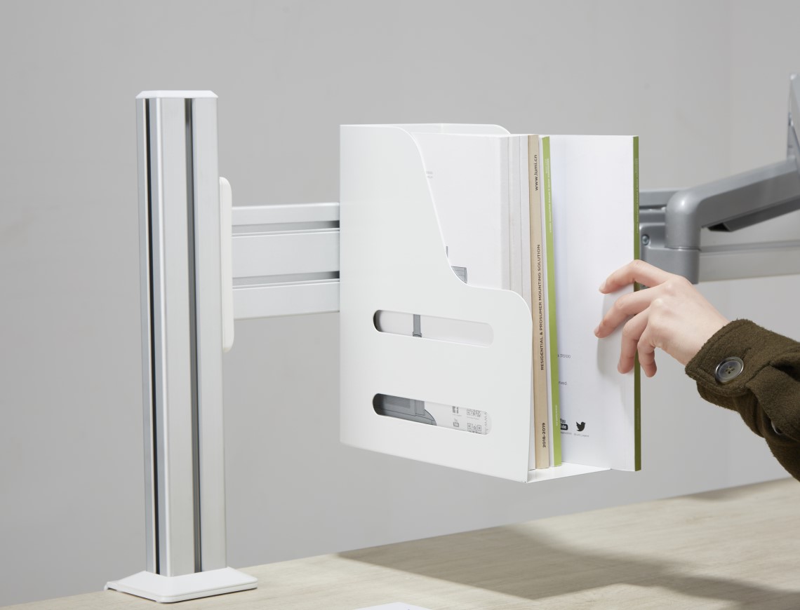 Vertical File Holder-Slatwall system-Steel-Matte white- PrimeCables®