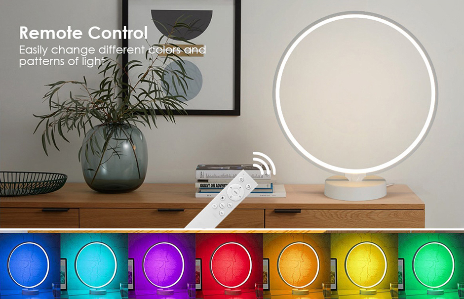 Circle RGB Dimmable Table Lamp with Remote Control