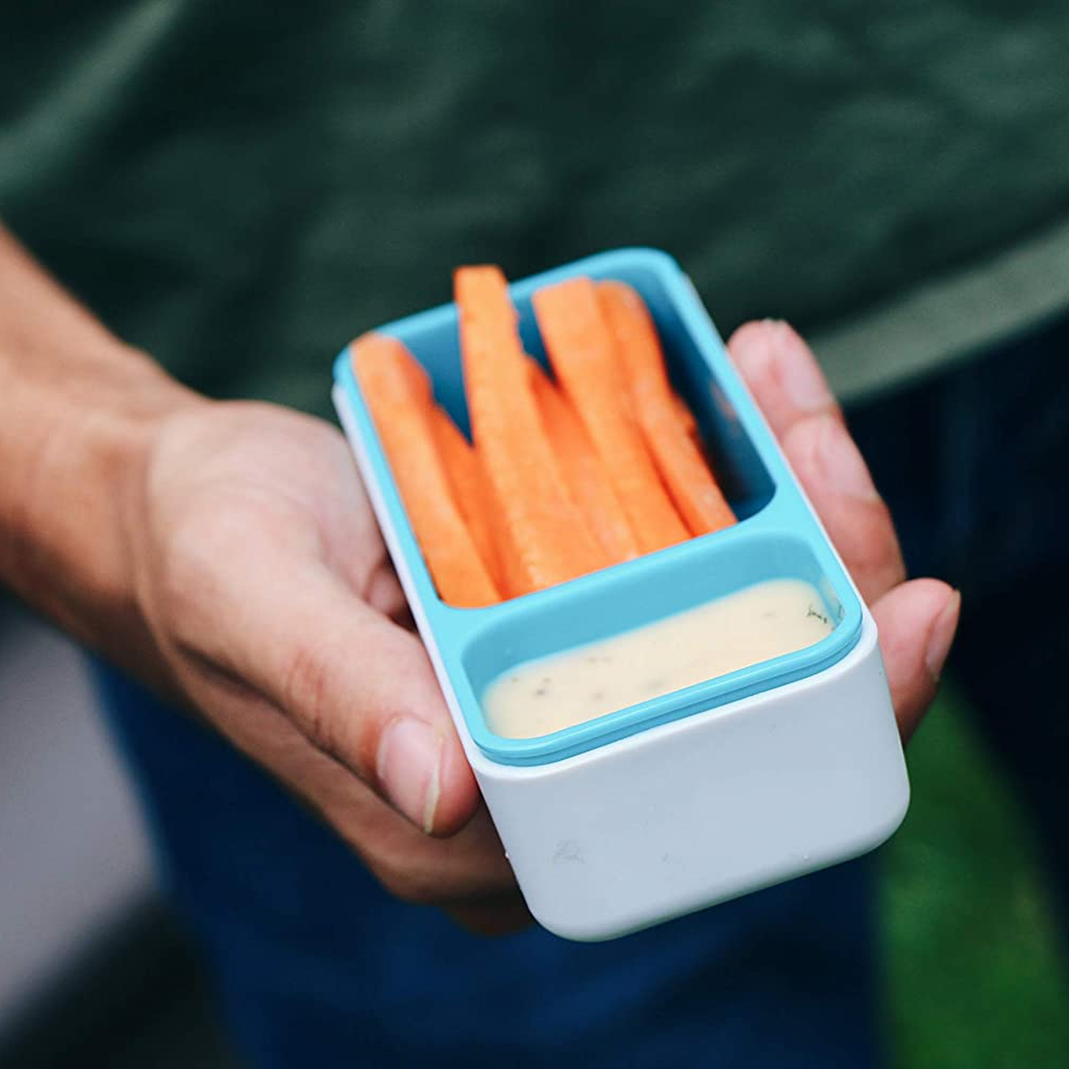 Reusable Plastic Snack-N-Dip Storage Container - Trudeau