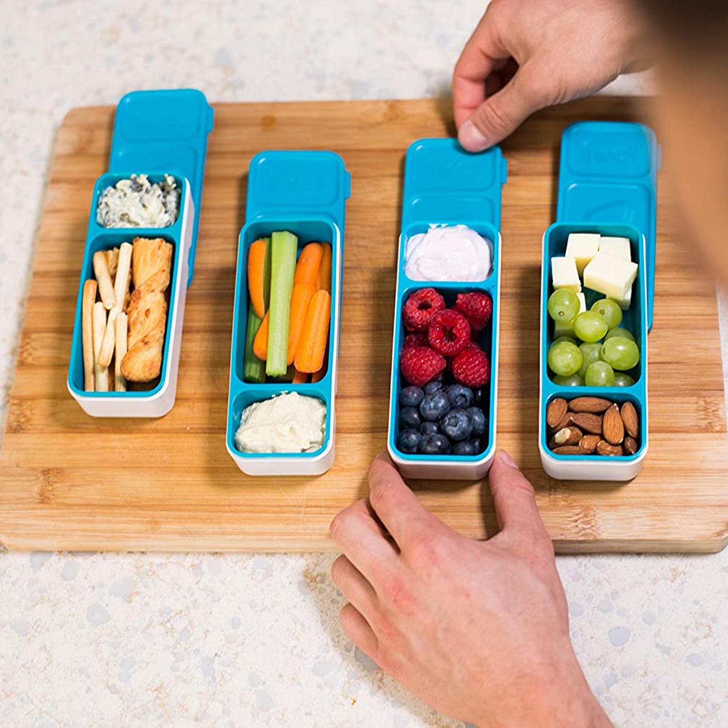 Reusable Plastic Snack-N-Dip Storage Container - Trudeau