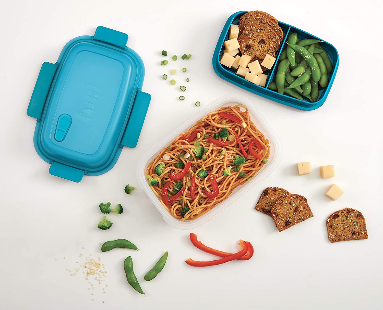 Fuel Summit 2 Tiered Bento Lunch Box to Go Container with 3 ...