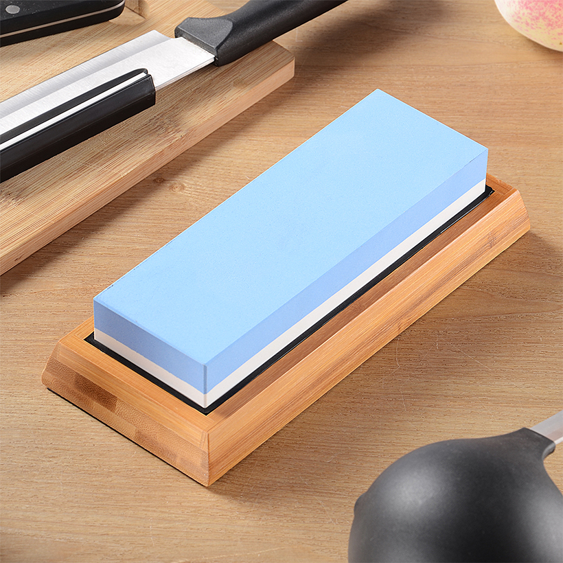 2-Sided Whetstone Sharpener with Non-slip Base - LIVINGbasics