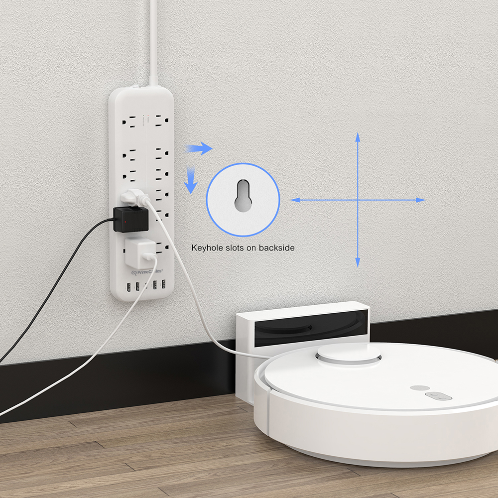 12-Outlet Surge Protector Power Strip - PrimeCables