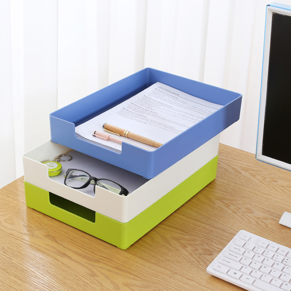 Desktop ABS Documents Tray, Stackable Design - Moustache®