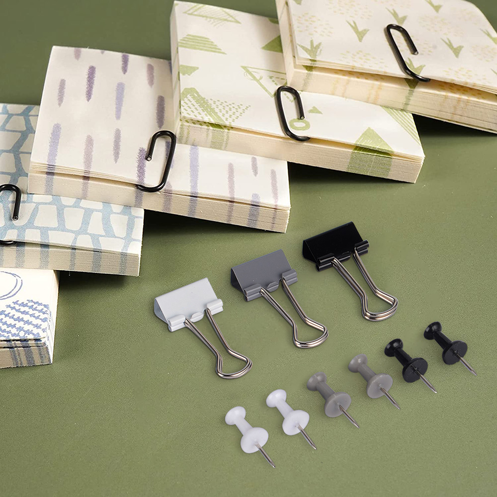 3-in-1 Stationery Set of Push Pins, Binder Clips and Paper Clips ...