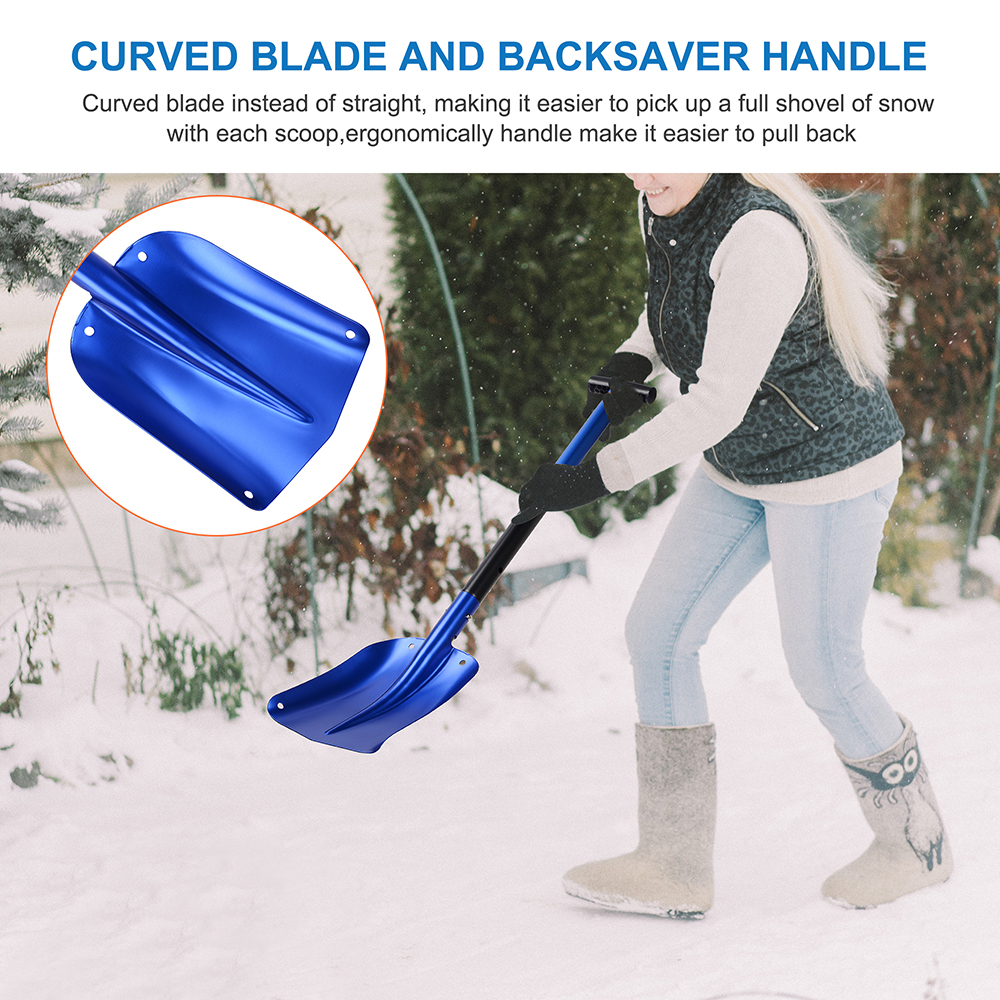 Aluminum Snow Shovel Collapsible Design 22-26-32inch Adjustable Shovel ...
