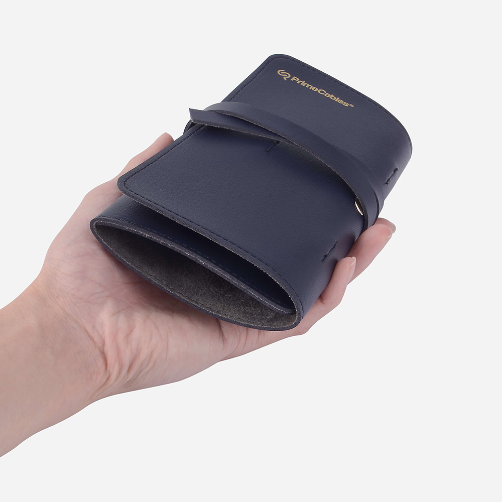 Leather Travel Charger Cord Roll Organizer, Electronic Accessories ...