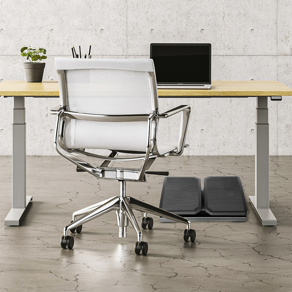 Ergonomic Adjustable Office Footrest with 2 Separate Foot Panels, Black ...