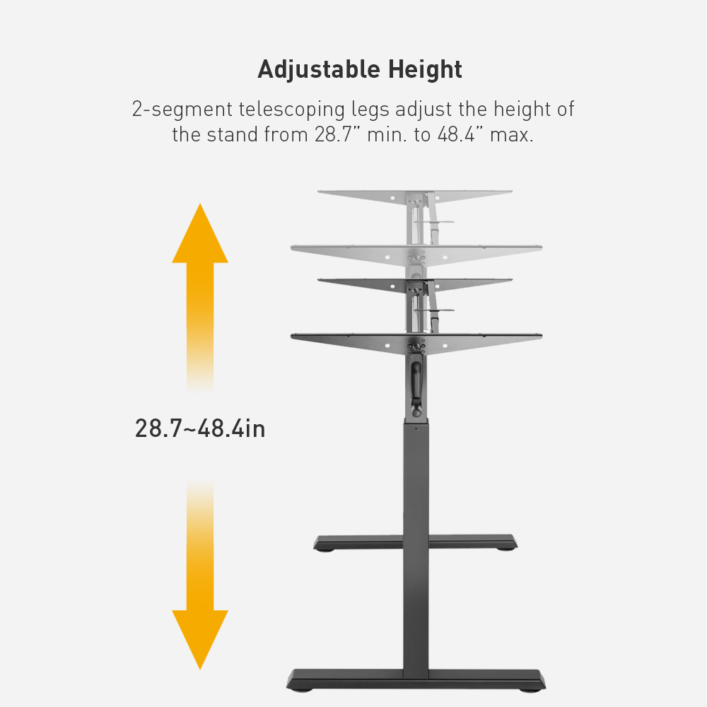 Manual Standing Desk Frame Adjustable Desk Riser (Table Top Not ...