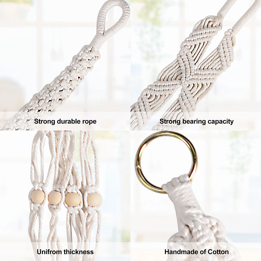 Indoor Hanging Planter Flower Pot with Macrame Plant Hangers, Set of 5 ...