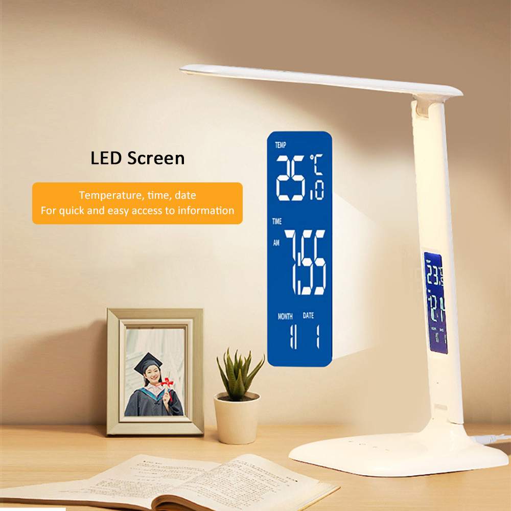 Portable Eye Protection LED Bedside Desk Lamp with Wireless Charger ...