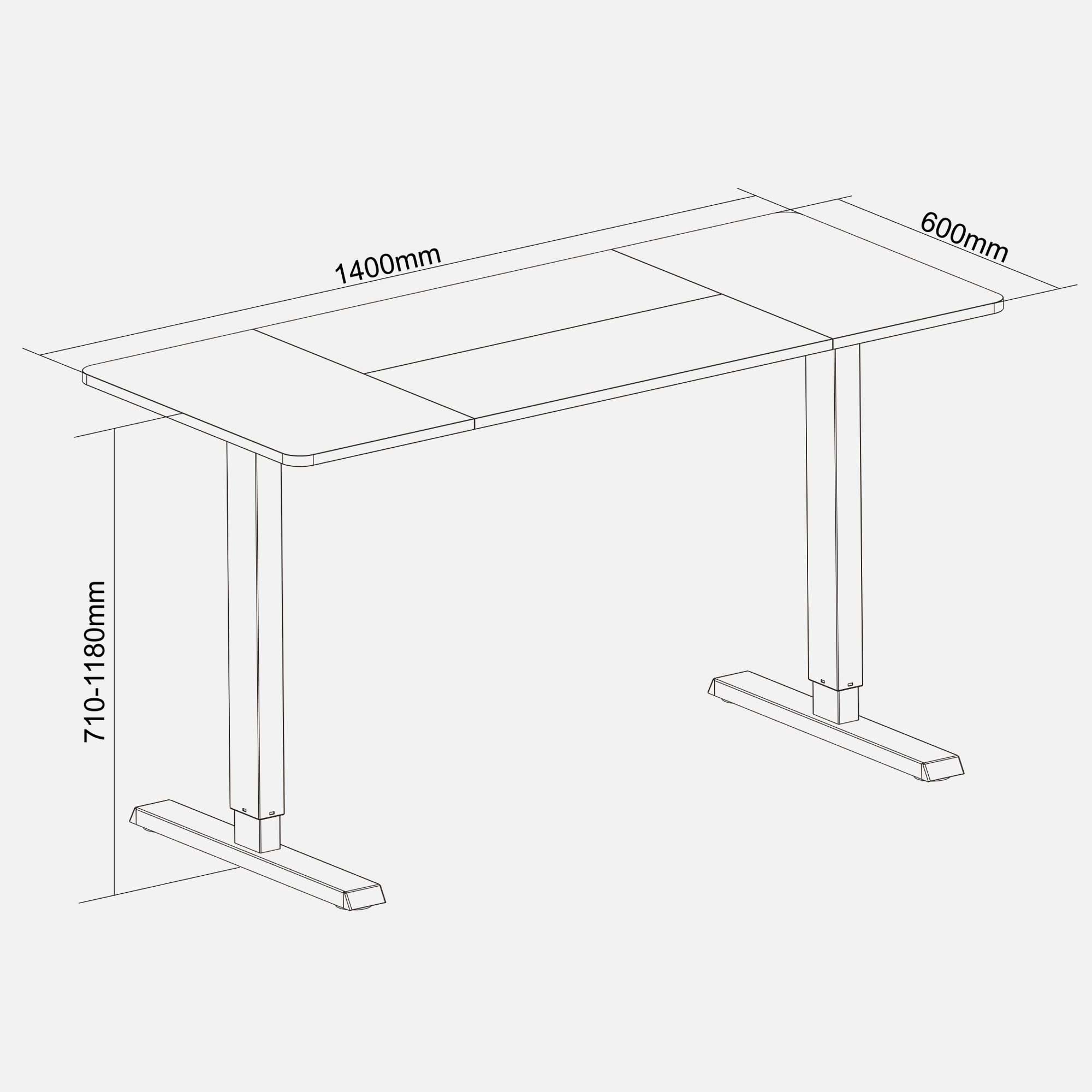 Manual Sit-Stand Height Adjustable All-in-One Standing Desk (Included ...