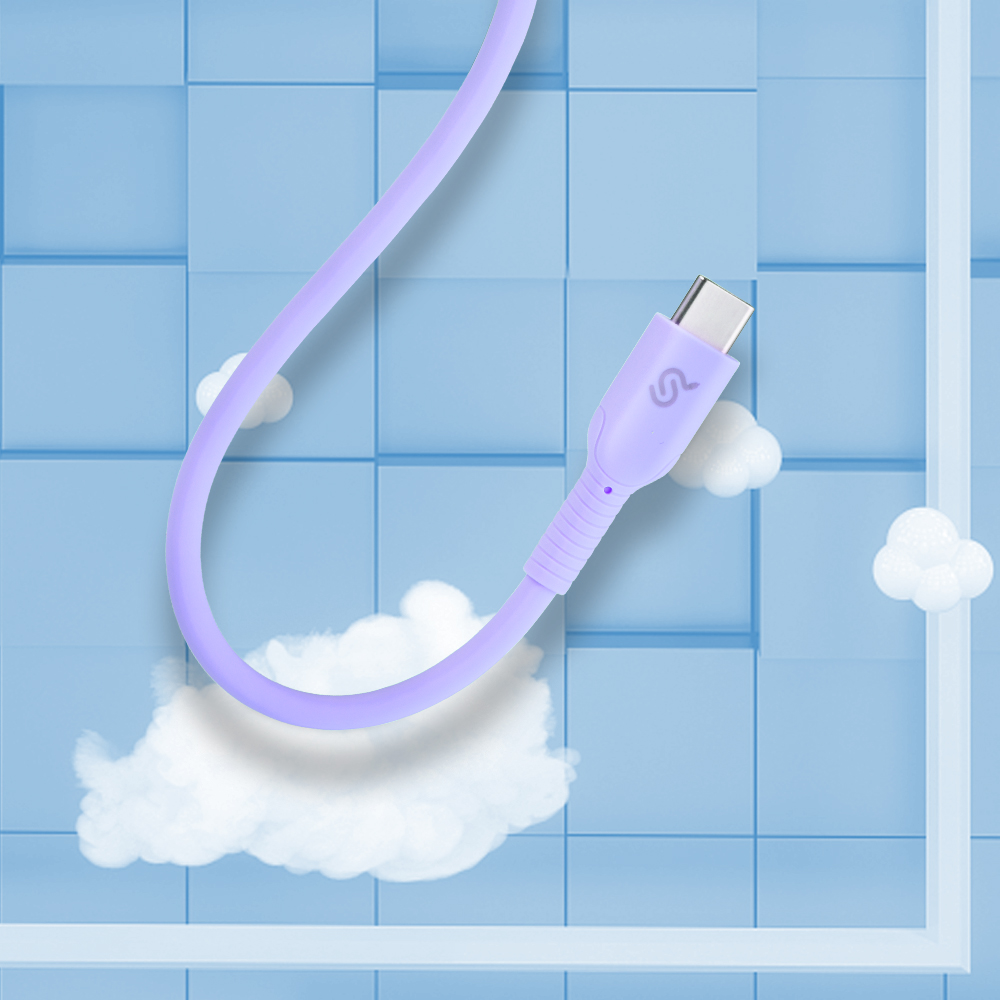 Ultra-soft USB2.0 Type-C to Type-C Charging Silicone Cable, 3.28 ft ...