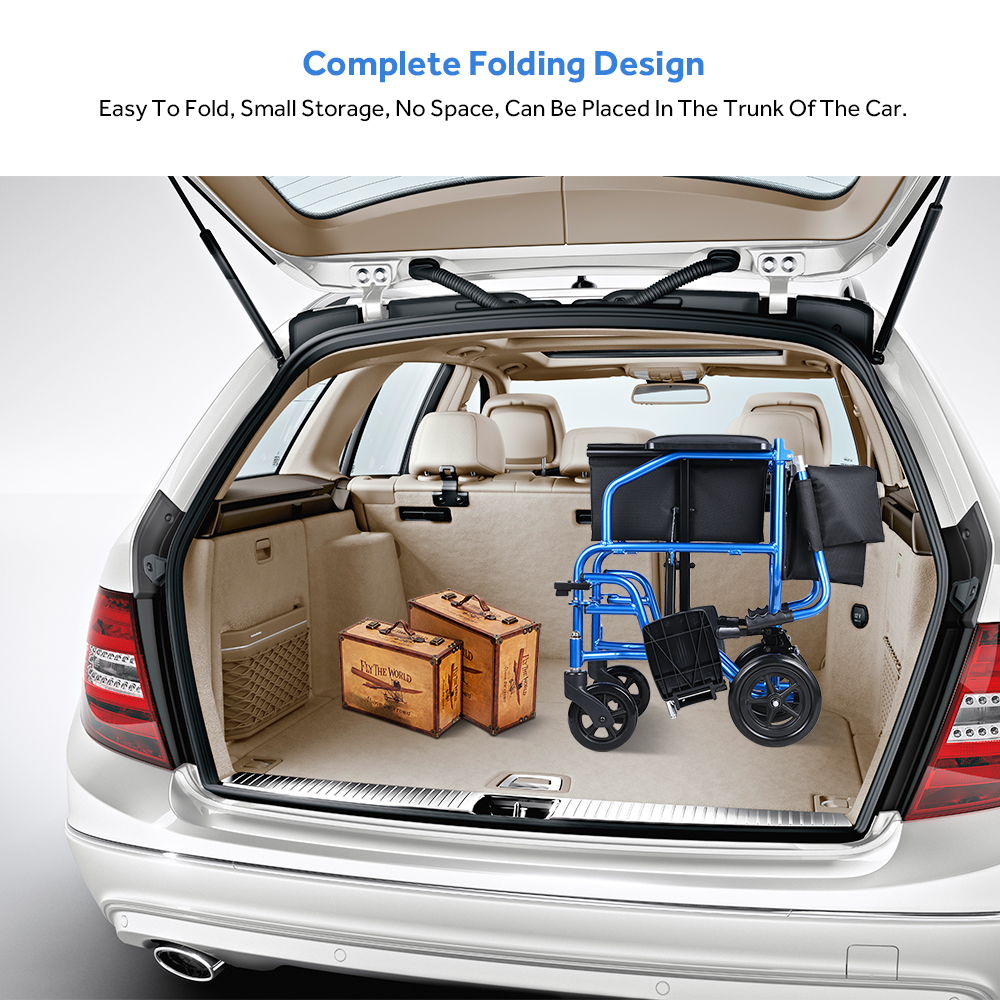 Lightweight Transport Wheelchairs With Handbrakes, Foldable And Stable ...