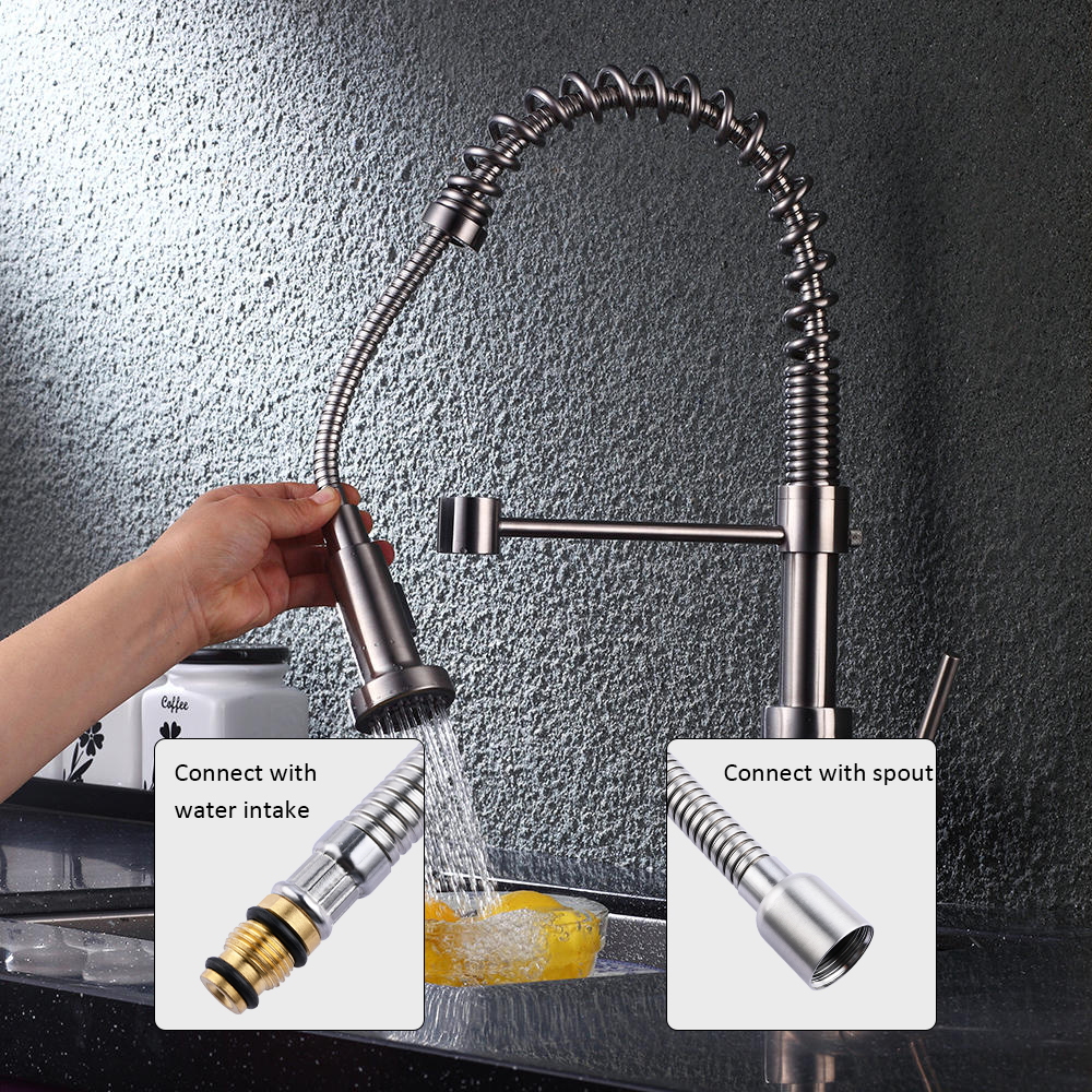 Pull-Down Kitchen Faucet Replacement Hose with Stainless Steel Docking ...
