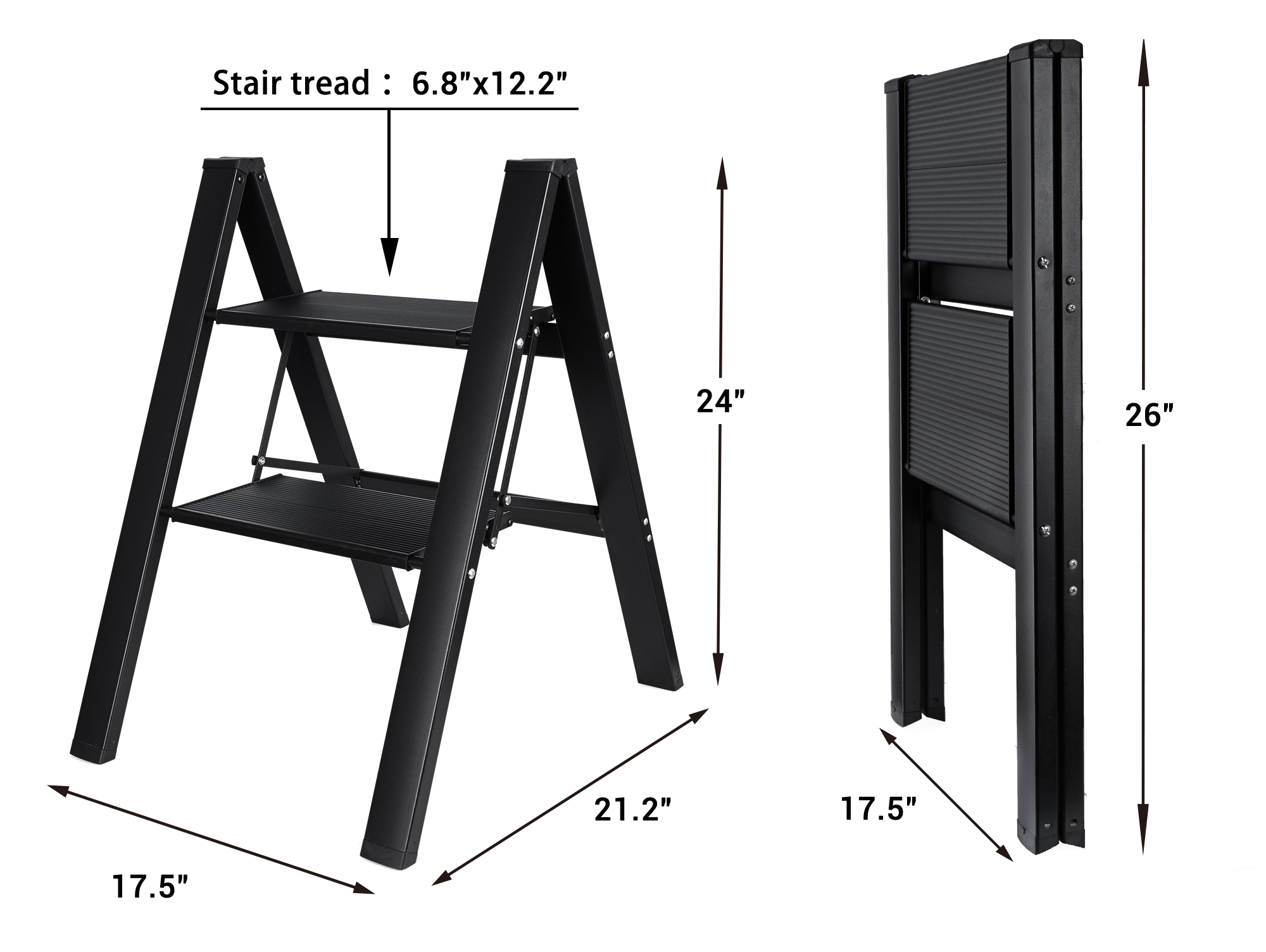 2 Step / 3 Step / 4 Step Lightweight Folding Aluminum Ladder for Home ...