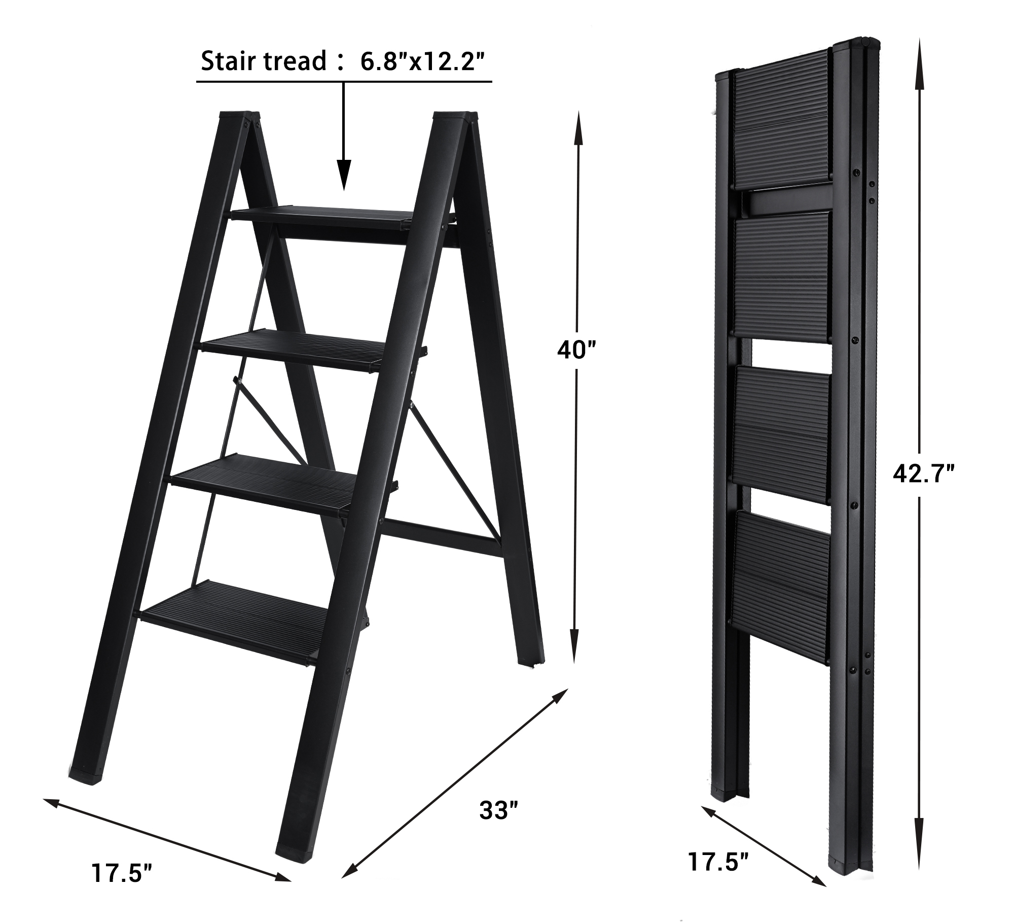 2 Step / 3 Step / 4 Step Lightweight Folding Aluminum Ladder for Home ...
