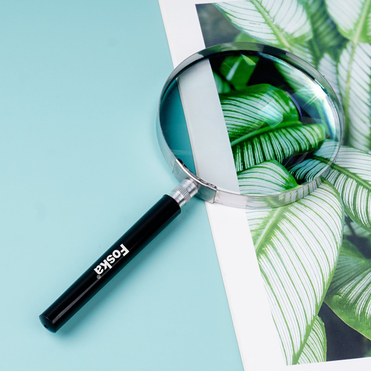 3X Handheld Magnifier with 75mm/3" Round Lens and Plastic Handle - Foska®