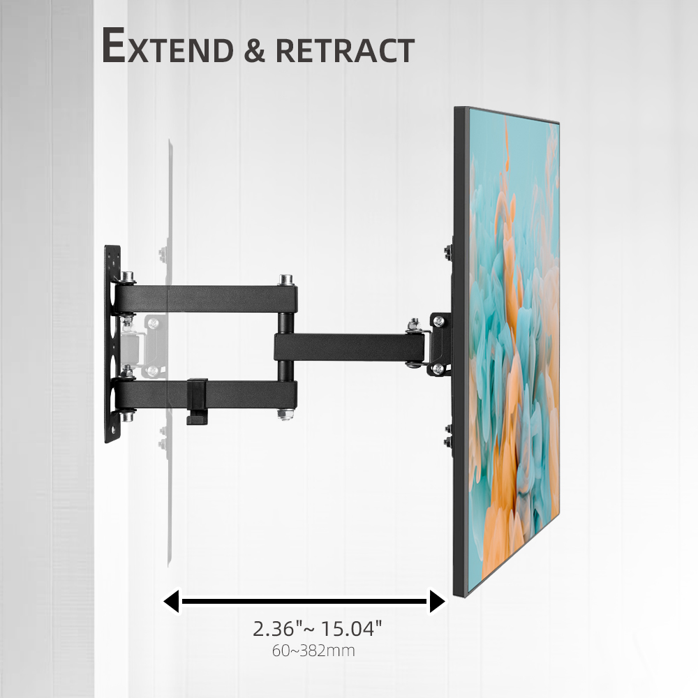 Support mural pour moniteur TV à mouvement complet pour écran 23 "-55 ...