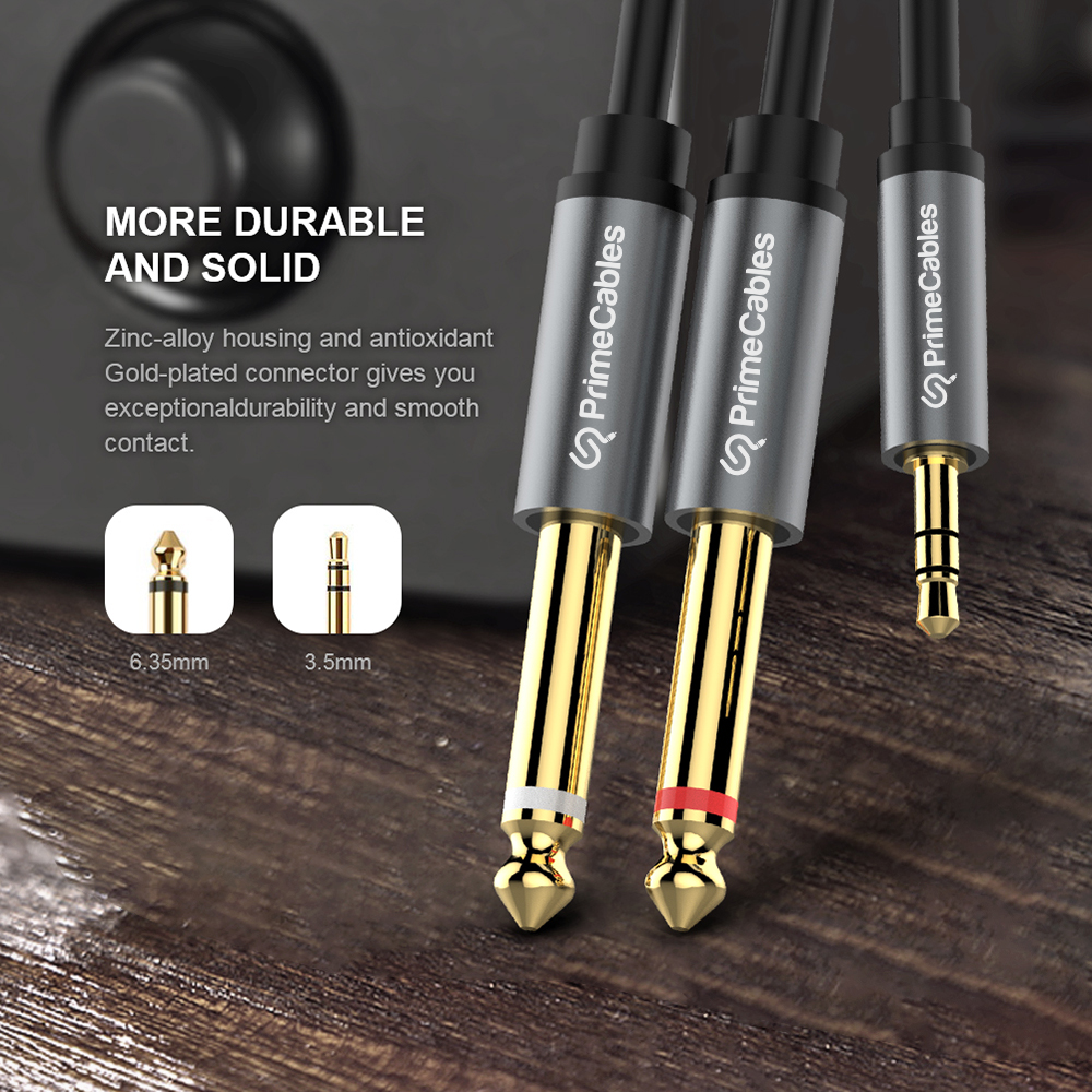 Summit Series 3.5 mm 3 Pole Male to 2*6.35 mm Male Mono Stereo Y ...