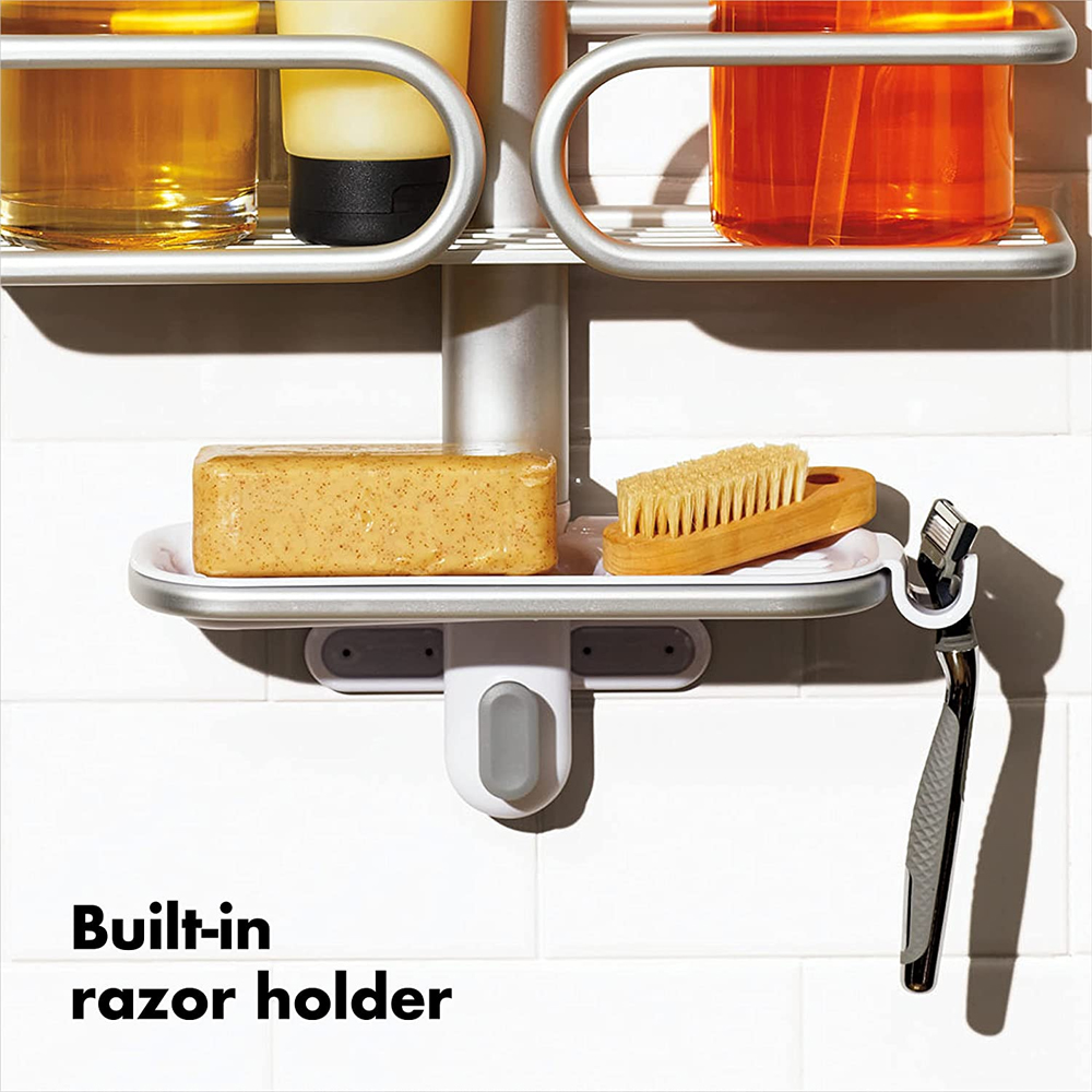 OXO 3-Tier Aluminum Shower Caddy- Rustproof&Spacious Storage
