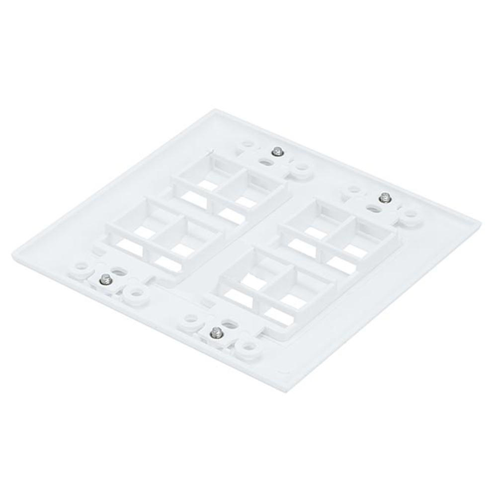 8 Port 2 Gang Keystone Wall Plate for RJ45 RJ11 RJ12 RCA F-Type Jack ...