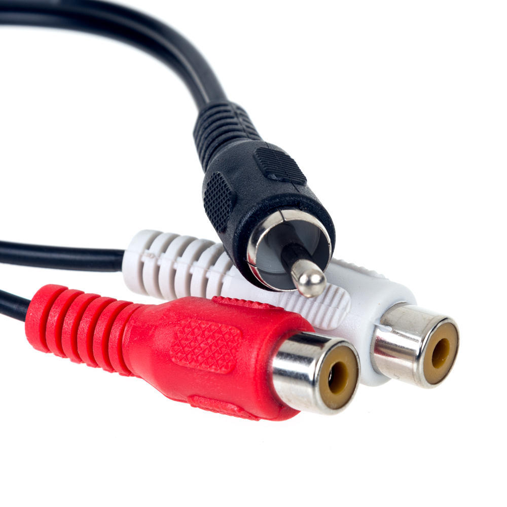 6inch RCA Plug/2 RCA Jack cable - Black - PrimeCables®