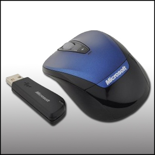 Microsoft 3000 3-Button Wireless Notebook Optical Scroll Mouse Blue (OEM)