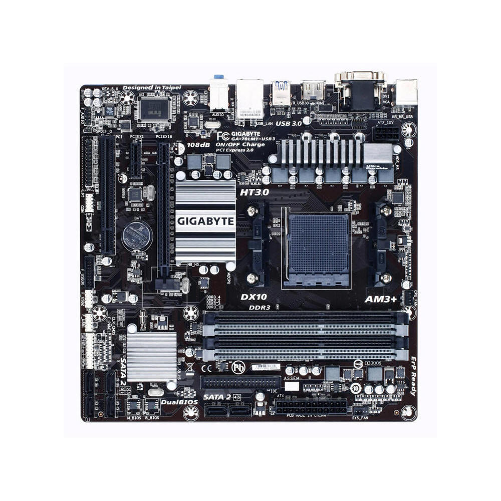 Gigabyte GA-78LMT-USB3 AM3+ AMD DDR3 1333 760G HDMI USB 3.0 Micro ATX ...