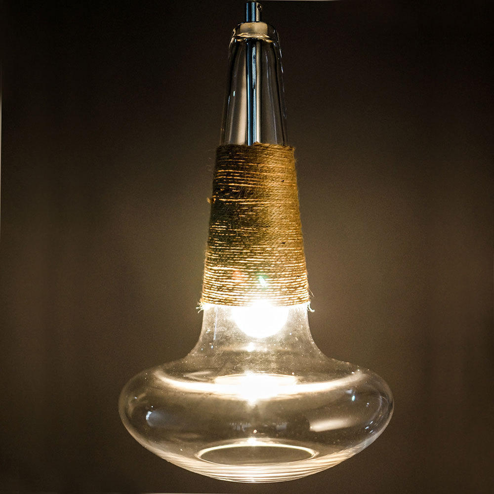 Glass&Rope 1 Light Pendant