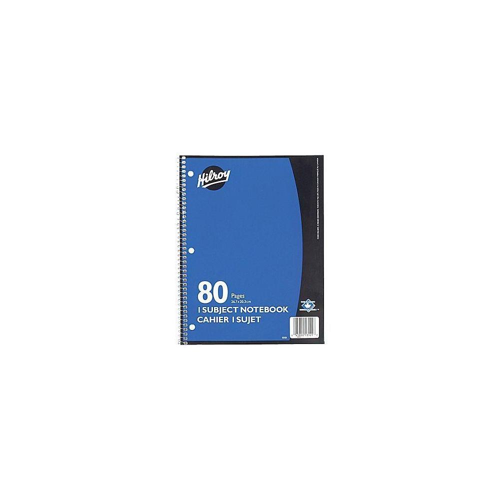 Hilroy 80 Pages 1-Subject Wide Ruled Notebook, 3-Hole Punched, Assorted ...