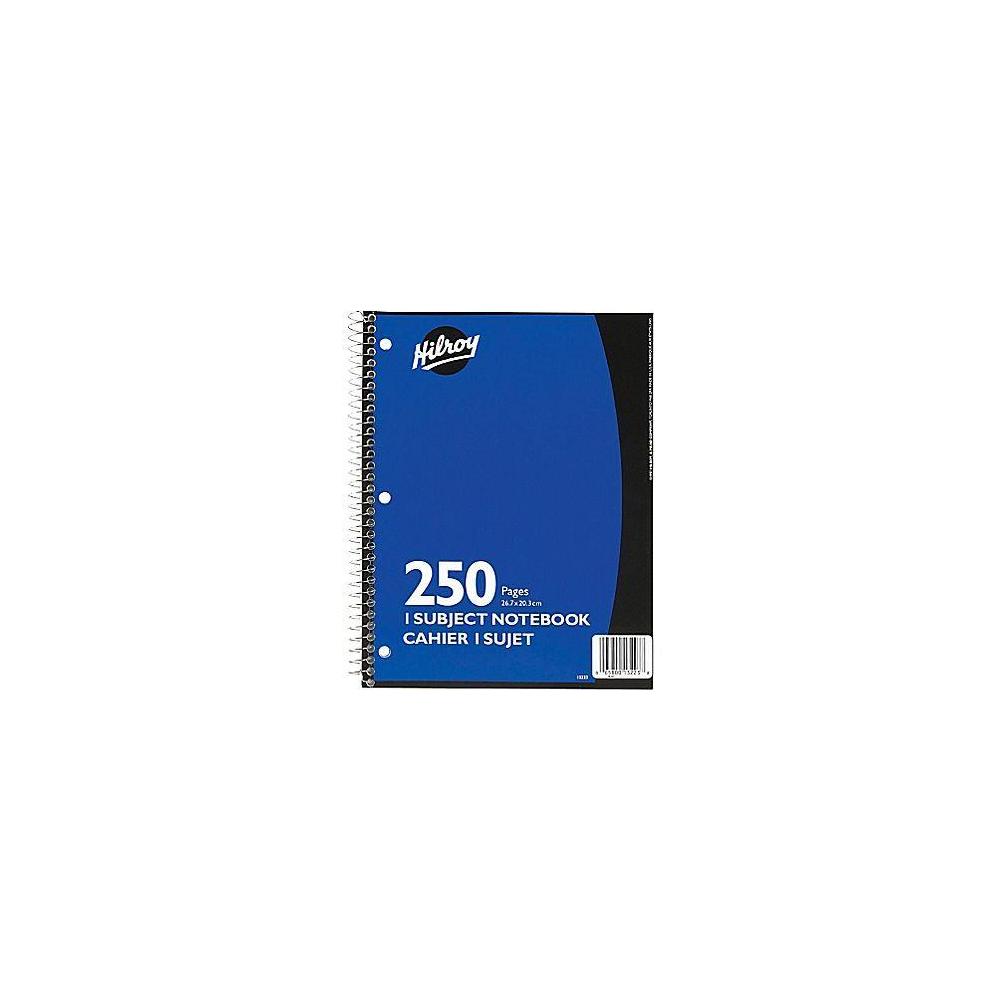 Hilroy 250 Pages 1-Subject Notebook, 10-1/2" x 8", Assorted Colours 222869