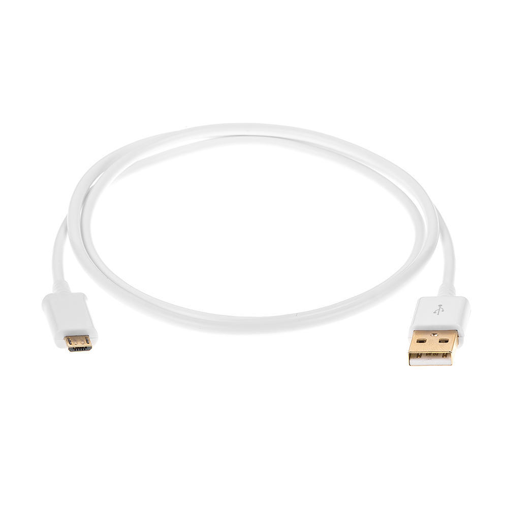 Premium USB 2.0 to Micro USB Charge & Sync 28/24AWG Cable, 3ft - White ...