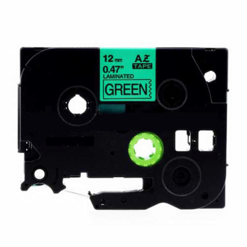 Brother TZe731 Label Tape, 12mm (0.47''), Black on Green, Compatible