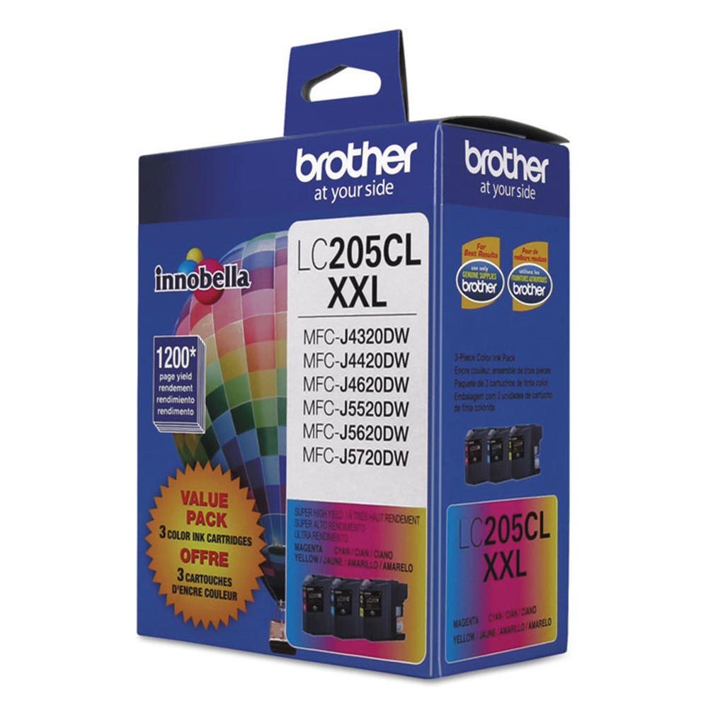 Brother LC205 3PKS Original TriColour Ink Cartridge Combo Extra High Yield