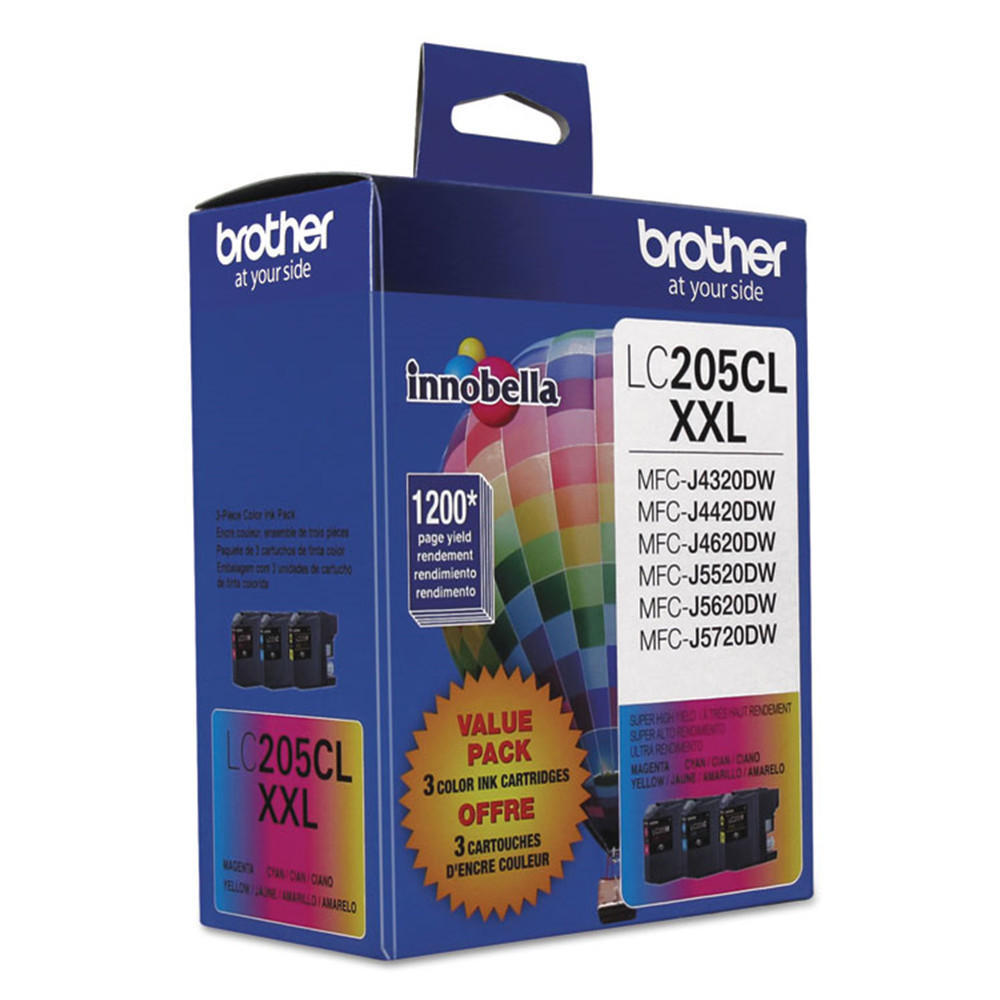 Brother LC205 3PKS Original TriColour Ink Cartridge Combo Extra High Yield