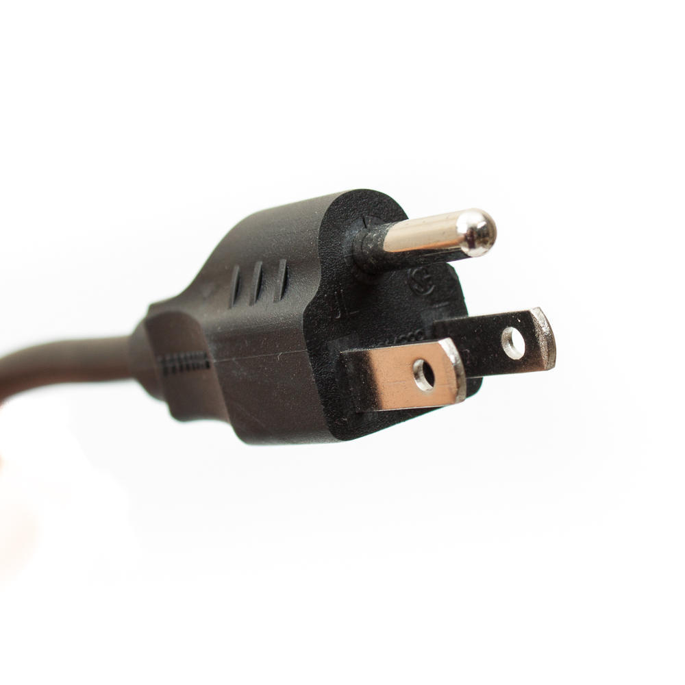 6Ft 18AWG Universal Power Cord Cable, 5-15P to C13, 10A/125V, Black ...