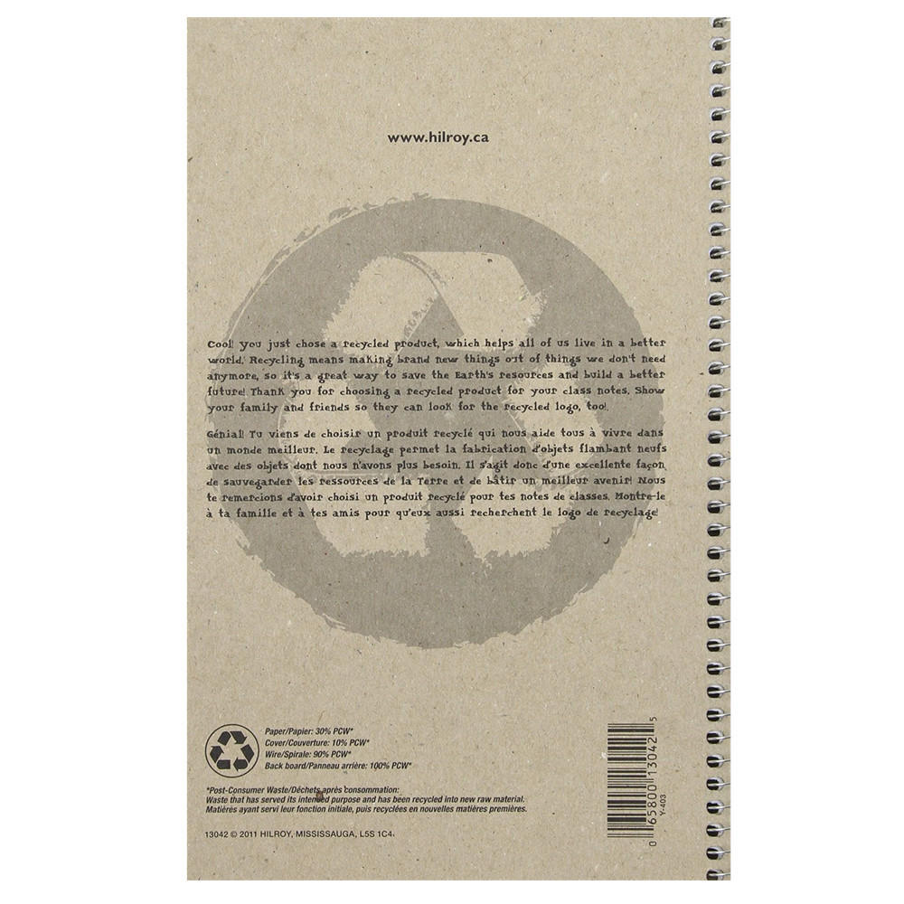 Hilroy 160 Pages 1-Subject Recycled Notebook, 9-1/2" x 6", Assorted ...