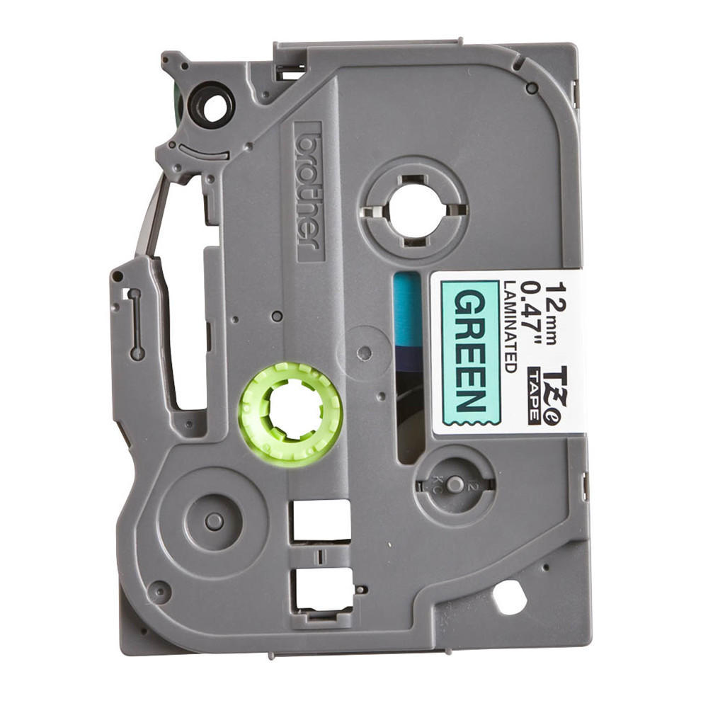 Brother TZe-731 Original Label Tape, 12mm (0.47''), Black on Green
