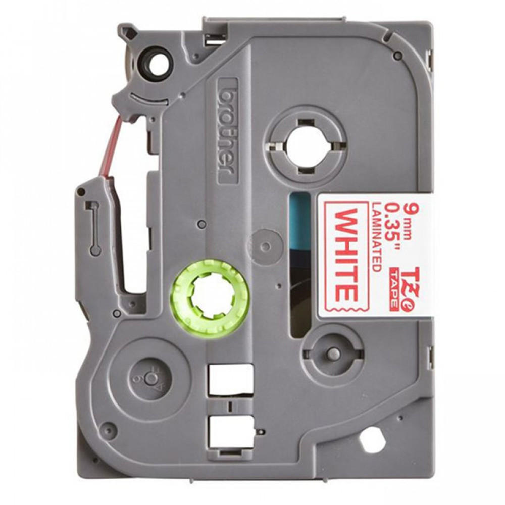 Brother TZe-222 Original Label Tape, 9mm (0.35''), Red on White
