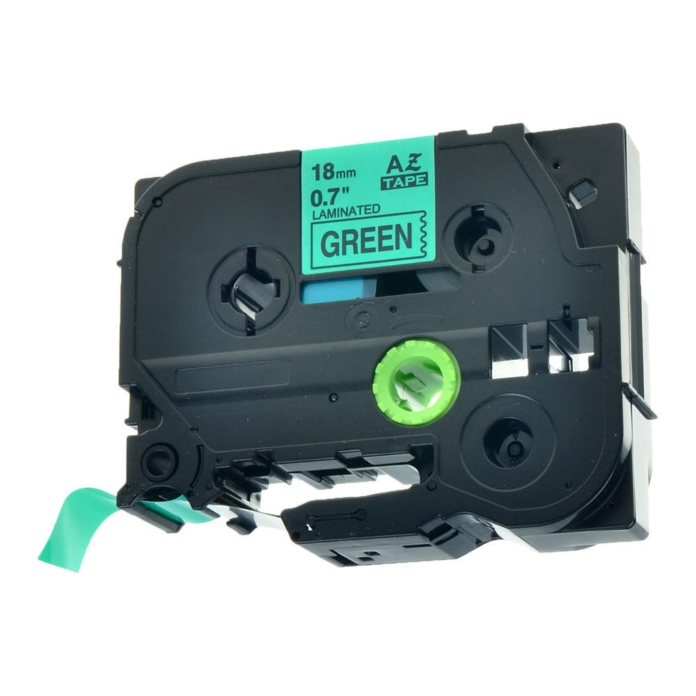 Brother TZe-741 Label Tape, 18mm (0.7"), Black on Green, Tape for P ...