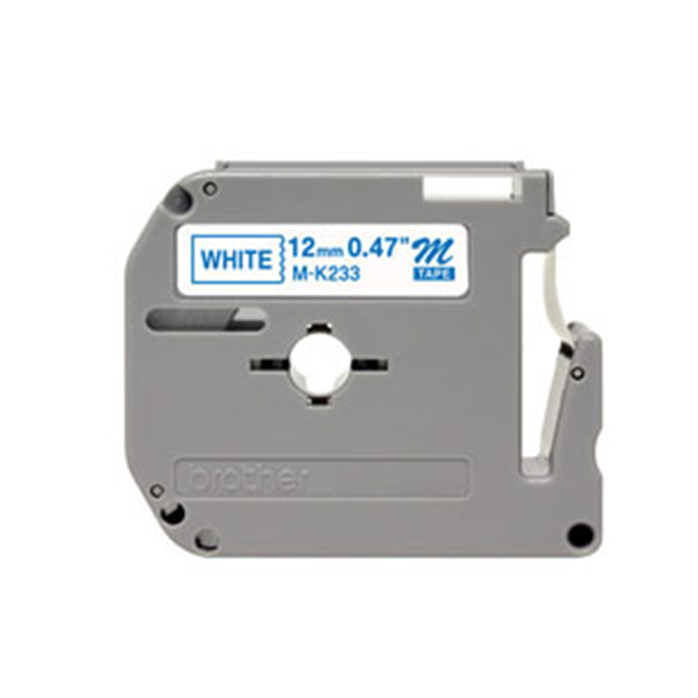 Brother MK-233 Original P-Touch M Series Tape, 12mm (0.47"), Blue on White