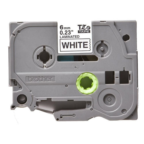 Brother TZe-211 Original Label Tape, 6mm (0.23"), Black on White