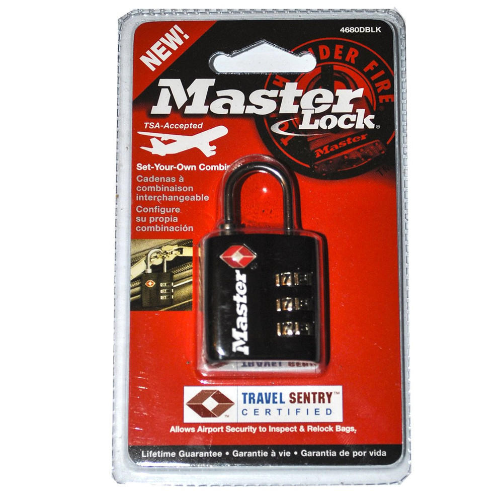 Master Lock® Combination TSA-Accepted Luggage Lock, Black 162198