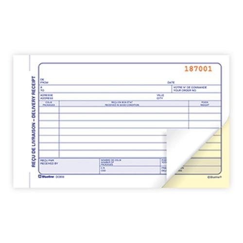 Blueline® Delivery Receipt Book Receiving Reports Carbonless Copy ...