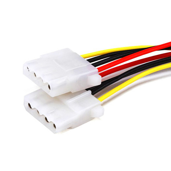 Molex (5.25 Male) / Molex(2X 5.25 Female) Power Splitter Cable - 8in