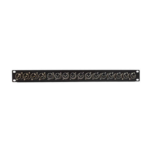 12-Port XLR Female + 4-Port XLR Male Patch Panel, 19 Inch Rackmount 1U