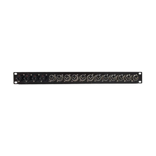 12-Port XLR Female + 4-Port TRS Female Patch Panel, 19 Inch Rackmount 1U