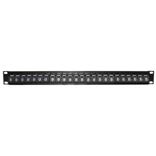 24-Port Cat6A Patch Panel, 19" Rackmount 1U - 110 Punch-Down